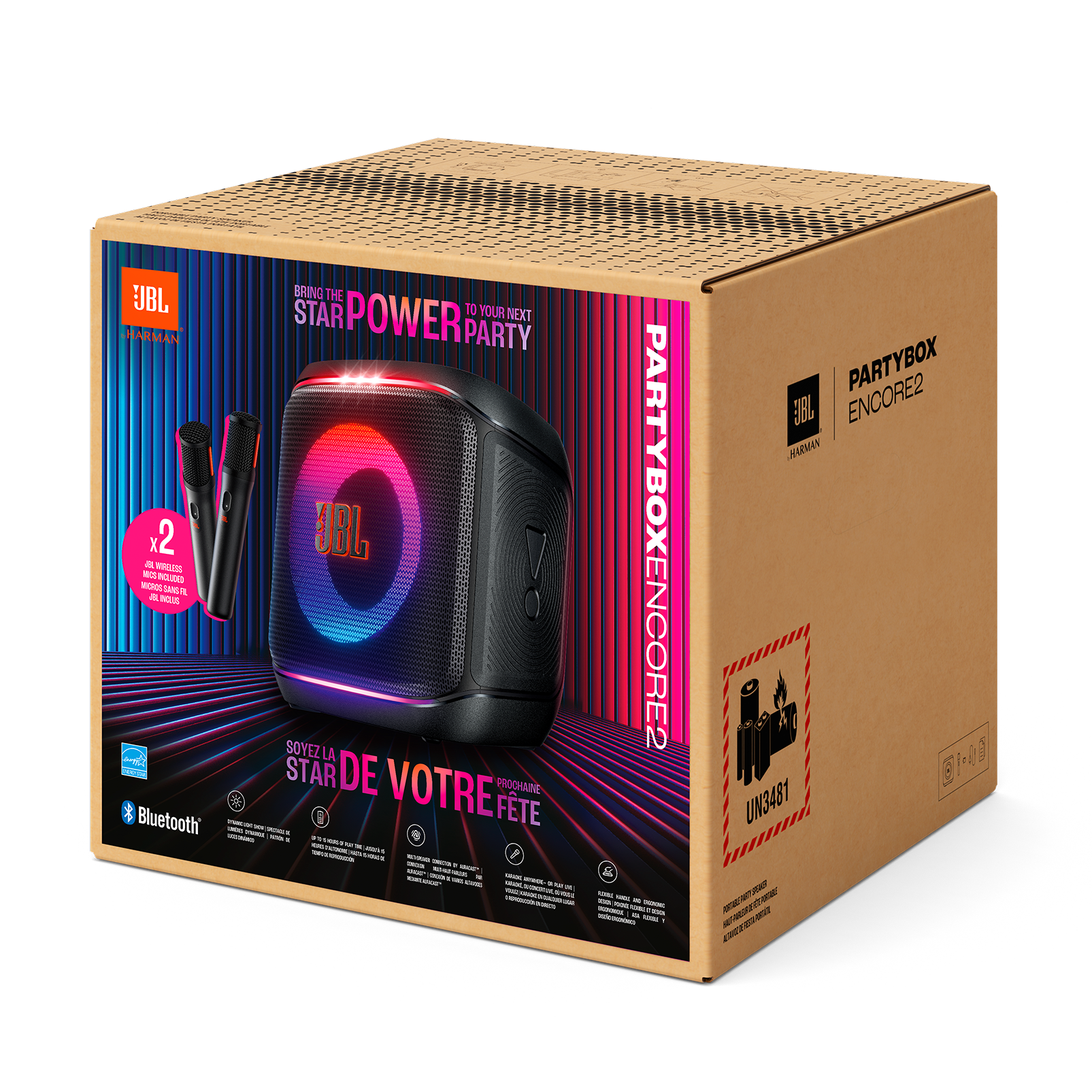 JBL PartyBox Encore 2 | Portable party speaker with 2 mics